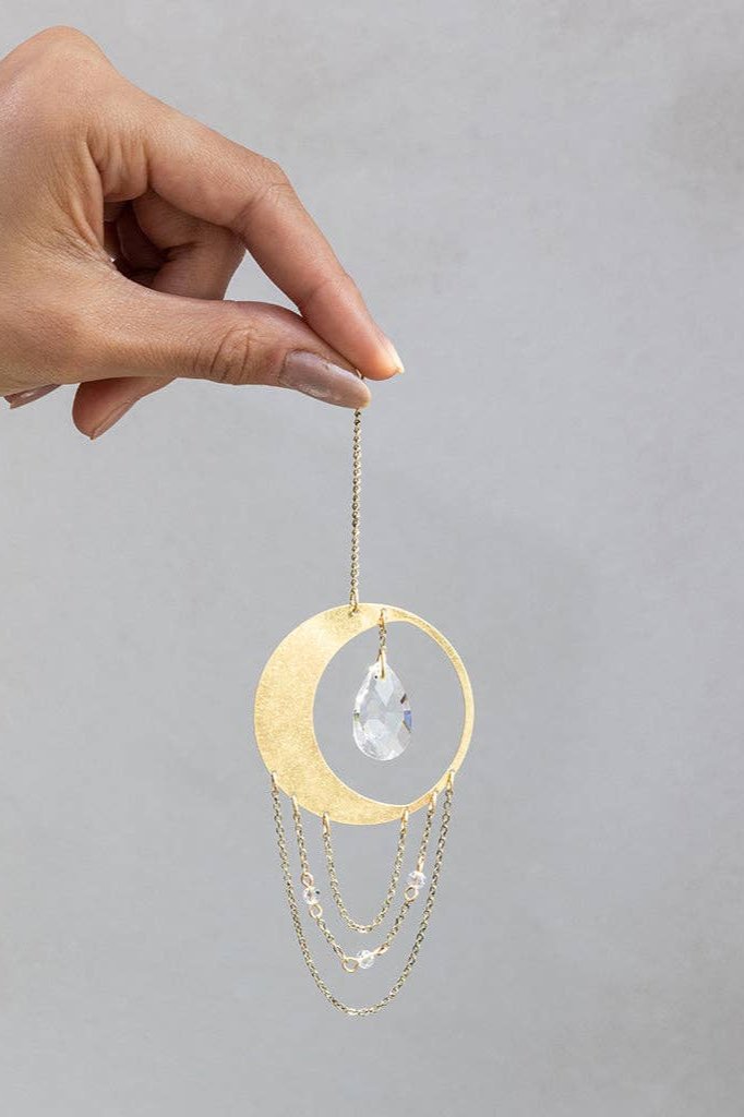 Crescent Moon Mini Suncatcher – Selene Stone