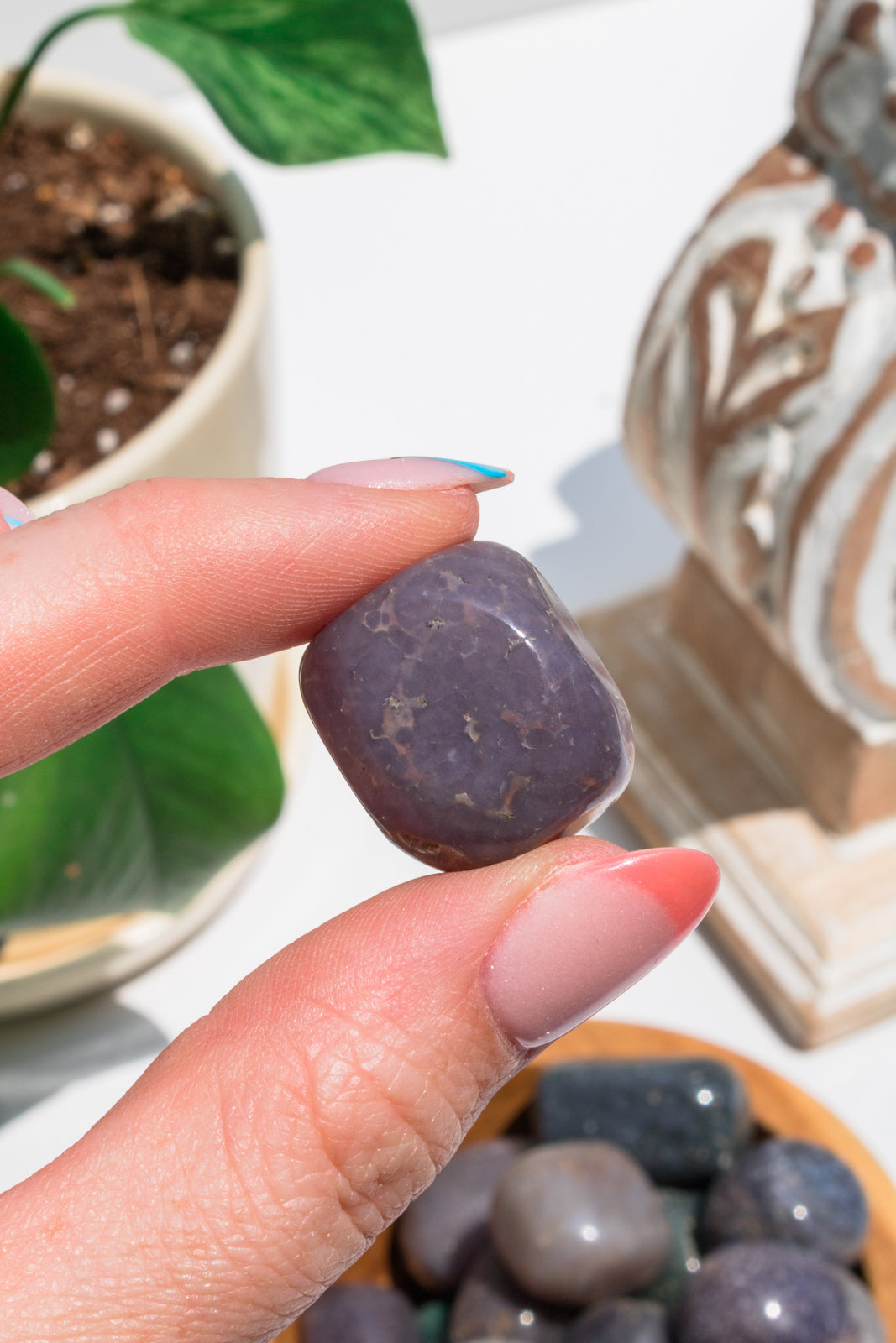 Grape Agate Tumbled Stone – Selene Stone
