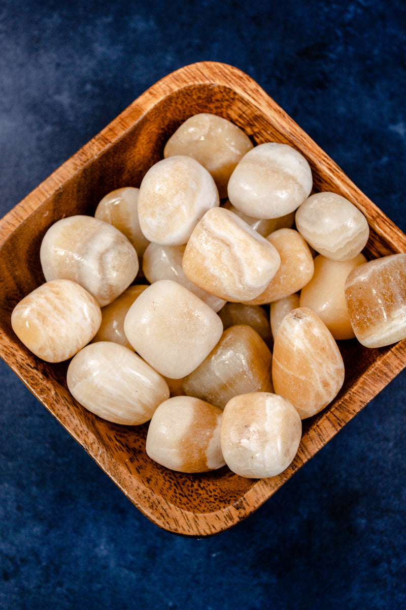 Yellow Calcite Tumbled Stone – Selene Stone